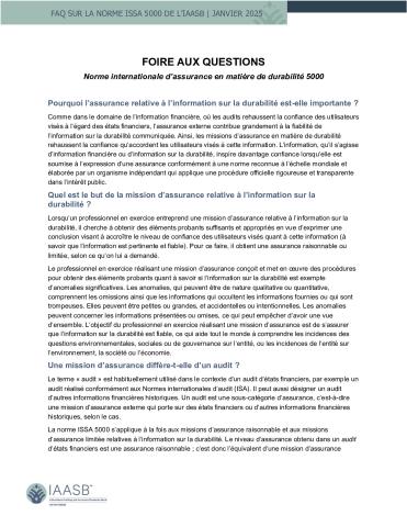 Norme ISSA 5000 : fiche d’information | IAASB